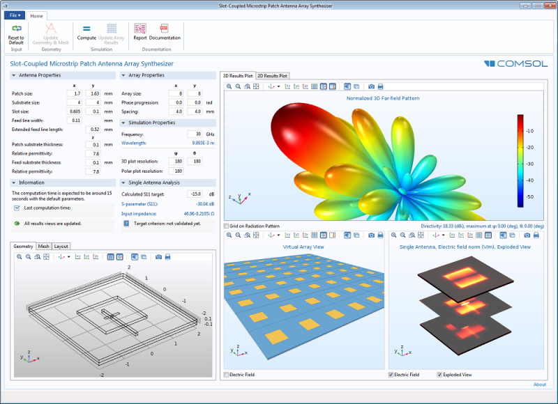 How to Synthesize the Radiation Pattern of an Antenna Array | COMSOL ブログ