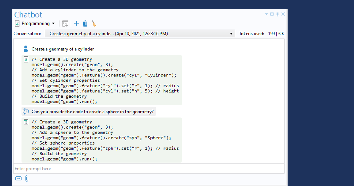 Using the Chatbot Window in COMSOL Multiphysics® | COMSOL Blog