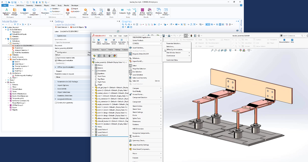 LiveLink™ for CAD 产品的离线同步功能 | COMSOL 博客